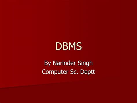 PPT DBMS PowerPoint Presentation Free Download ID