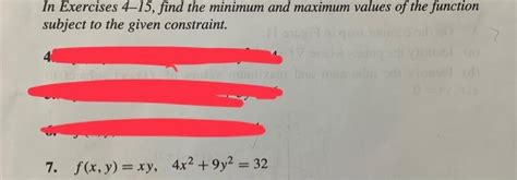 Solved In Exercises 4 15 Find The Minimum And Maximum