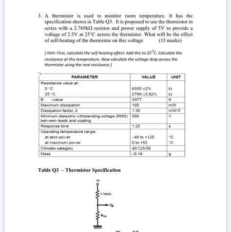 Solved By An Expert A Thermistor Is Used To Monitor Room Temperature It