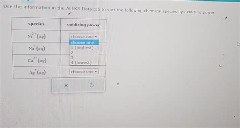 Solved Use The Information In The Aleks Data Tab To Sort The