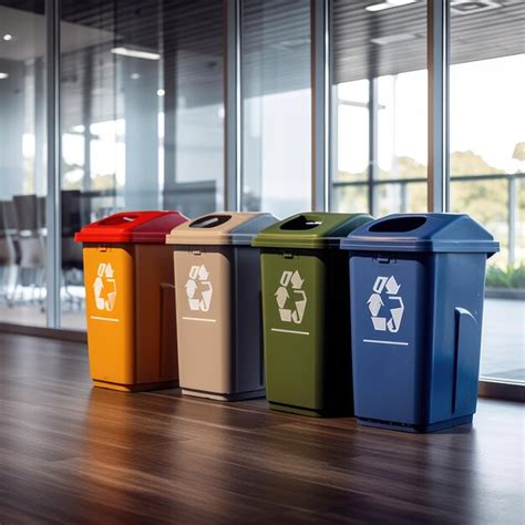 Premium Photo Many Garbage Cans With Sorted Garbage Sorting Garbage