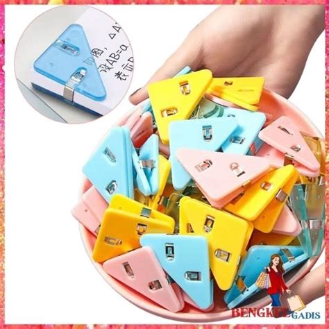 Bg Colorful Triangle Paper Clips Corner Clips Acrylic Book Clips