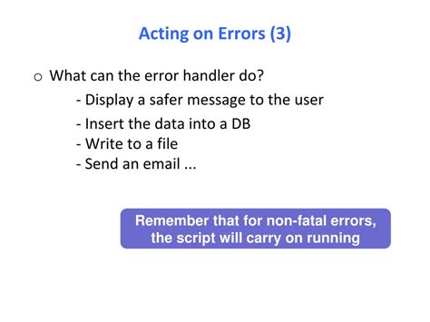 Ppt Intermediate Php 4 Errors And Exceptions Powerpoint Presentation