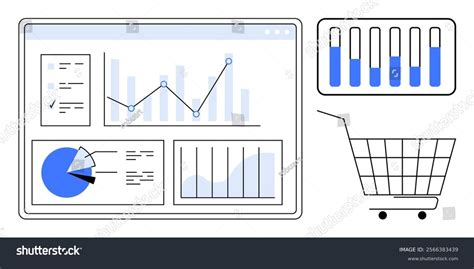 Digital Interface Showing Multiple Charts Graphs Stock Vector Royalty