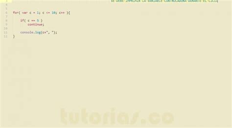 Ciclo For Javascript La Instruccion Continue Tutorias Co
