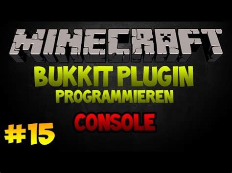 Bukkit Plugin Programmieren Console YouTube
