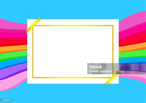 화려한 배경에 황금 프레임 평면 평신도 멀티 컬러에 빈 인증서 A4 프레임 A4 인증서 템플릿 유행과 현대적인 스타일 인증서 간단한 골드 프레임과 인증서 템플릿 골동품에