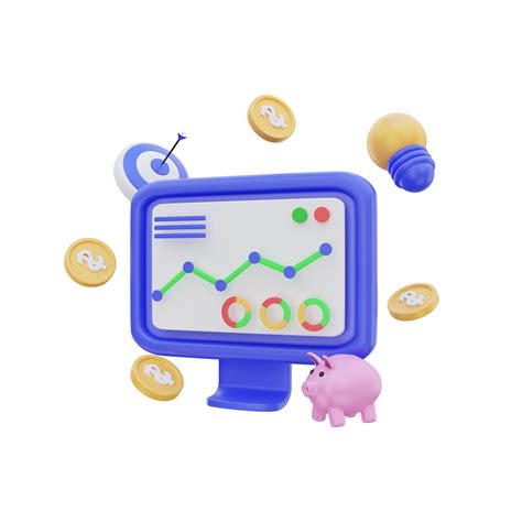 D Finance Statistic Graph Concept Illustration PNG