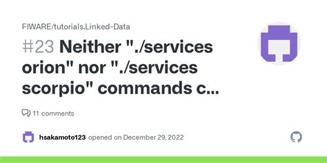 neither services orion nor services scorpio commands can be