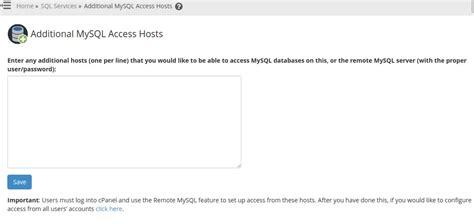 how to add remote mysql connections web hosting kb