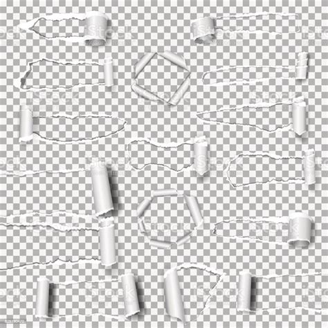 찢어진 종이와 현실적인 벡터의 세트 당신의 텍스트에 대 한 공간을 가진 가장자리를 찢 어 0명에 대한 스톡 벡터 아트 및 기타 이미지 0명 가장자리 개념 Istock