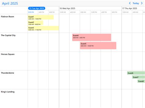 Javascript Timeline Equal Row Height Example Mobiscroll