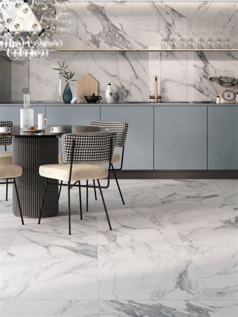 Calacatta Bianco Porcelain Tile 800x800mm Weiße Fliesen Küchen Bodenfliesen Kacheln