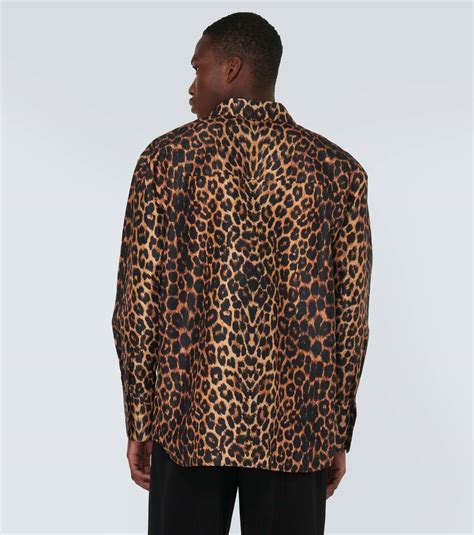 Saint Laurent Leopard Print Silk Shirt Saint Laurent