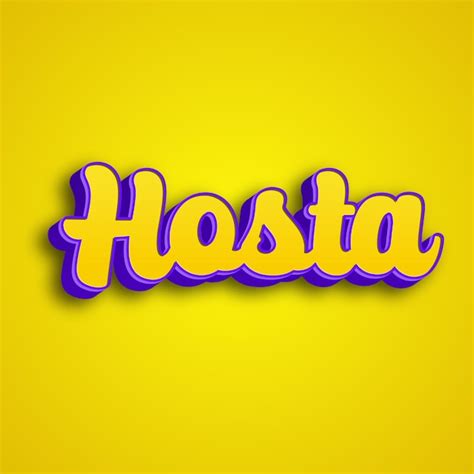 Premium Photo Hosta Typography 3d Design Yellow Pink White Background Photo 