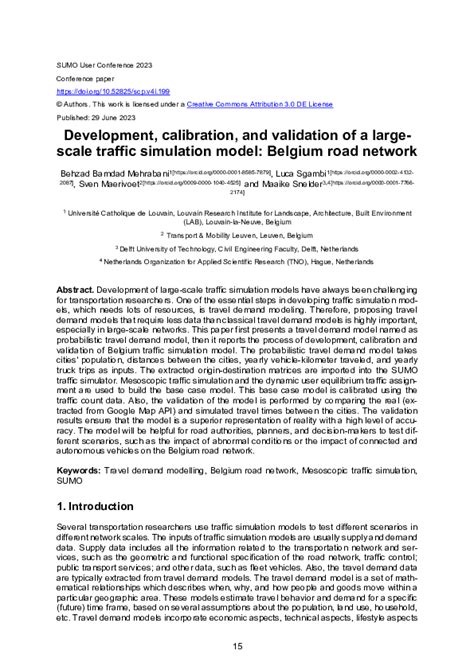 Pdf Development Calibration And Validation Of A Large Scale Traffic