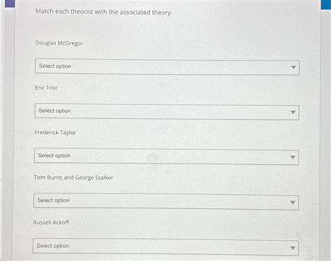 Solved Match Each Theorist With The Associated