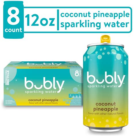 Bubly Summer Coconut Pineapple Sparkling Water 12 Fl Oz 8 Pack Cans