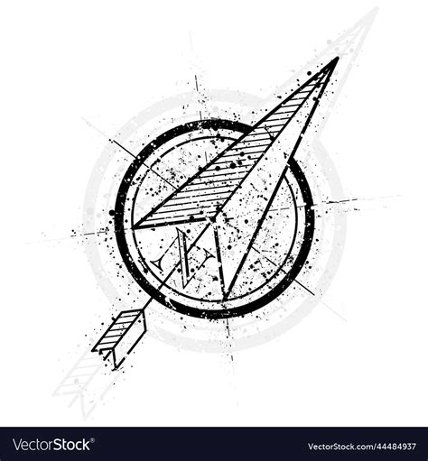North Grunge Compass Arrows Royalty Free Vector Image