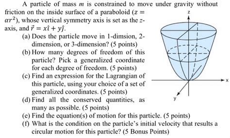 Solved A Particle Of Mass M Is Constrained To Move Under