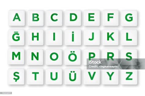 흰색 버튼에 터키어 알파벳 문자를 완료 합니다 고립 된 배경 알파벳에 대한 스톡 사진 및 기타 이미지 알파벳 타일 터키어 Istock