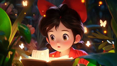 Рисунок девушка читает книгу · бесплатная фотография