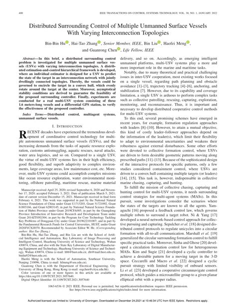 Pdf Distributed Surrounding Control Of Multiple Unmanned Surface