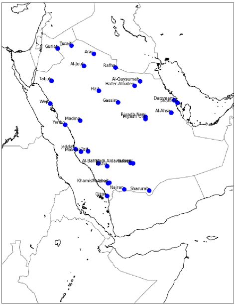 The Selected Stations Of Saudi Arabia From Ncdc Dataset Download Scientific Diagram