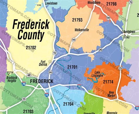 Frederick County Zip Code Map Md Files Pdf And Ai Files Editable