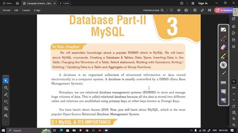 Database Part Ii Mysql Chapter 3 Seba Class X Mysql Basics Part1 Youtube