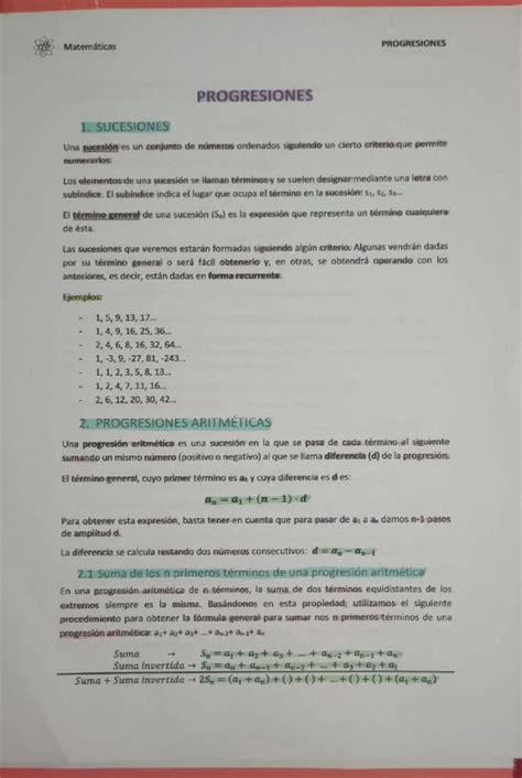 Progresiones 1 Matemáticas Knowunity