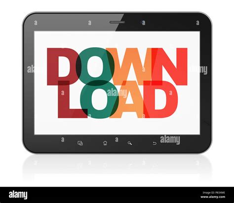 Web Development Concept Tablet Computer With Download On Display Stock
