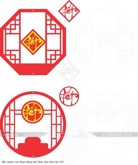 Vector Cnc Laser Liễng Tết Khắc Dưa Hấu