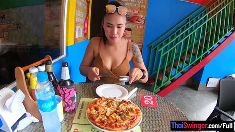 Pizza Before Making A Homemade Sex Tape With His Busty Asian Girlfriend