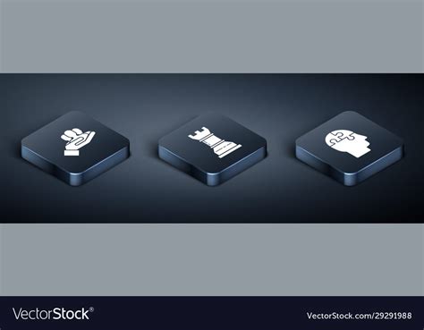 Set Isometric Project Team Base Human Head Vector Image