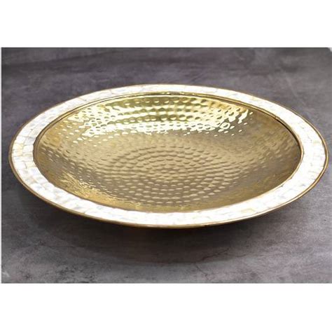 صحن نحاس ذهبي بحجم صغير