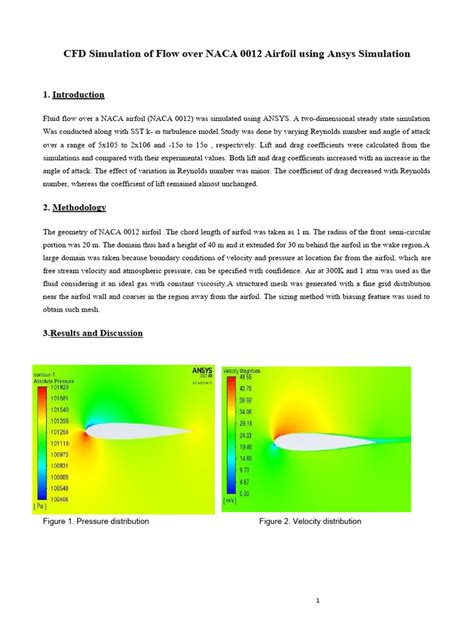 Cfd Simulation Of Flow Over Naca 0012 Airfoil Usin Pdf Lift Force