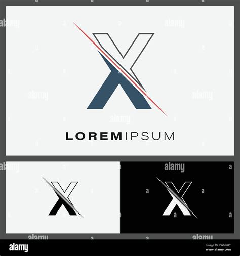 Letter X Cutting Logo Icon With Line Cut In The Middle Creative Alphabet X Monogram Logo Design
