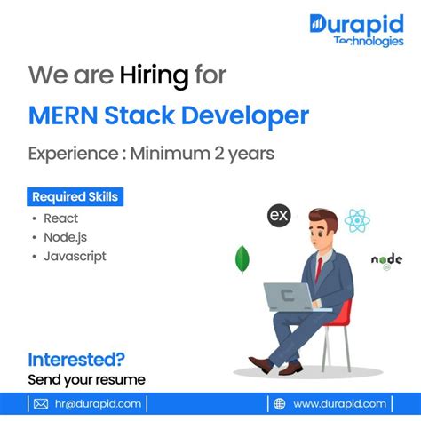 Experience Hiring Mernstackdeveloper Reactjs Nodejs Javascript Urgenthiring Durapid