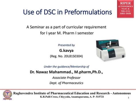 Differential Scanning Calorimeter Instrumentationdsc Ppt Differential Scanning Calorimeter Instrumentationdsc Ppt