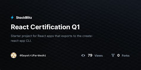 React Certification Q1 StackBlitz