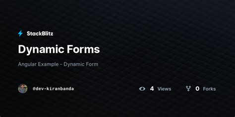 Dynamic Forms Stackblitz