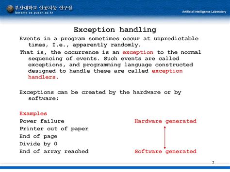 Exception Handling Programming Language Design And Implementation 4th Edition By T Pratt And