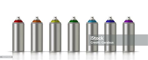 다양 한 색상 스프레이 페인트 하는 금속 캔 무지개의 색상입니다 벡터 일러스트 레이 션 3차원 형태에 대한 스톡 벡터 아트 및 기타 이미지 3차원 형태 건강관리와 의술
