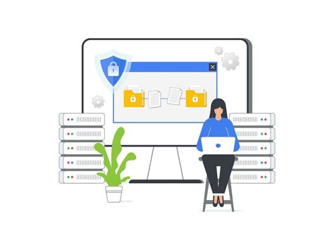 File Transfer Concept With Data Backup Document Storage Cloud Technology Upload And Download