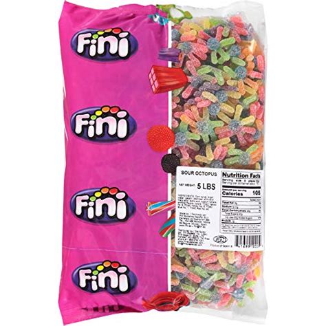 Fini Sour Octopus Sour And Chewy Gummy Candy 5 Lb 80oz Bulk Bag In