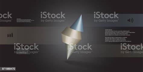 3d 그림의 모티브로 Infographic 템플릿 아군된 콘 세 색상 부분을 슬라이스 하 고 비스듬히 배열 간단한 로그인 텍스트 색상 배너에 있다입니다 배경은 어두운 회색