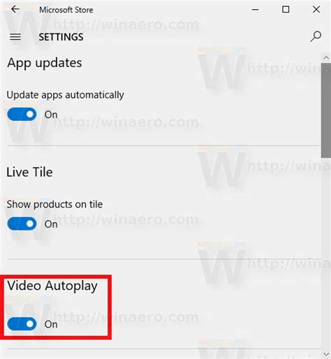 Disable Video Autoplay In Microsoft Store
