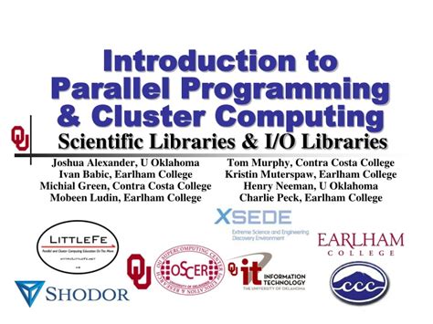 Ppt Introduction To Parallel Programming And Cluster Computing