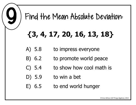 Mean Absolute Deviation Math Lib Activity All Things Algebra®